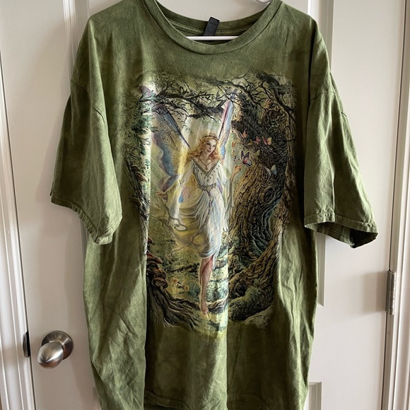 Gildan | Shirts | Gildan Olive Graphic Tee With Enchanted Design | Poshmark